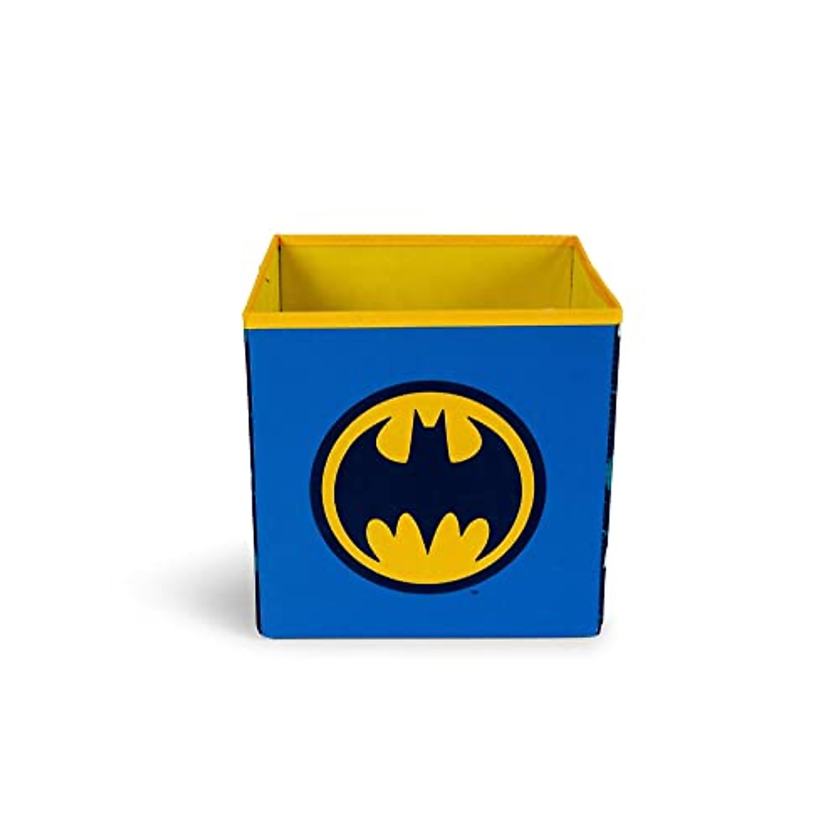 DC Comics Batman Logo 11-Inch Storage Bin Cube Organizer | Fabric Basket Container, Cubby Cube Closet Organizer | Comic Book Superhero Toys, Gifts And Collectibles