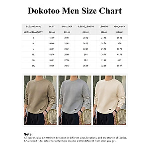 Dokotoo Men Men's Crew Neck Sweatshirts Soild Color Geometric Texture Long Sleeve Casual Pullover Shirts Beige 3X-Large