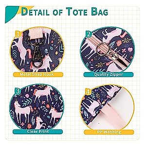 Kids Cute Tote Bags for Boys Girls Ages 4-16,Handbags with Pencil Case, Book Tote Bags with Zipper for School and Playtime (pink)