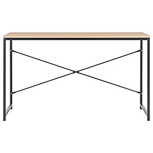 vidaXL Computer Desk Black and Oak 47.2"x23.6"x27.6"