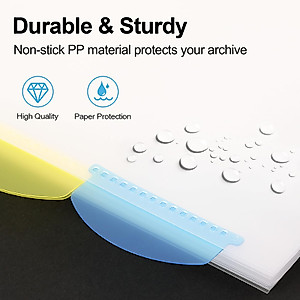 KTRIO 8 Tab Binder Dividers with Pockets for 3 Ring Binder, Insertable Index Page Divider Multicolor Tabs, Clear Plastic Sheet Protectors Paper Organizer, 2 Sets