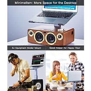 Adjustable Laptop Stand for Desk, DJ Laptop Stand Adjustable Height, Laptop Raised Stand for Standing & Sitting Mode, Laptop Riser Stand of Elevated Stand, Tall, Strong and Airflow Even for 17 inch