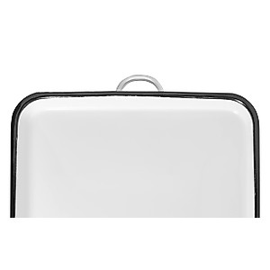 Eternal Living 17” White Enamel Serving Tray with Handles and Baking Cookie Sheet, White