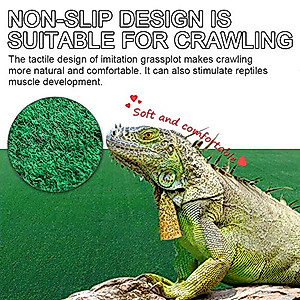 Reptile Carpet 4pcs Terrarium Substrate Liner Pet Habitat Bedding Soft Green Mat for Bearded Dragon Lizards Gecko Chamelon Iguana Turtles Snakes (19.7" x 11.8")