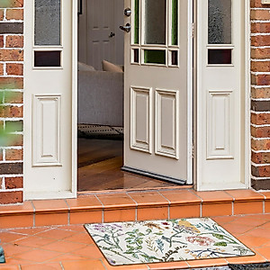 ETYZE Boho Welcome Mat Front Door Mat, Vintage Floral Kitchen Mat, Rustic Rubber Backing Entrance Seasonal Outdoor Indoor Doormat, 30x17 Inch