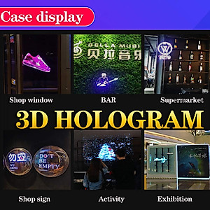 3D Hologram Fan,16.5 Inch 3D Hologram Projector Advertising Display with 1.2 Inches Thick, 700 Video Library and 224 LED for Business Store Signs,Bar,Casino,Party,Halloween Missyou