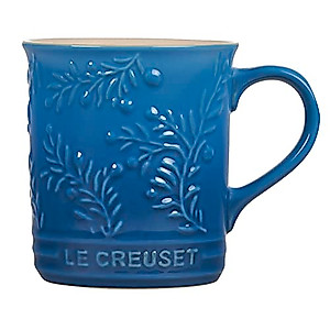 Le Creuset Olive Branch Collection Stoneware Embossed Mug, 14 oz., Marseille