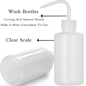 HOOMBOOM 2Pcs Tattoo Wash Bottle 250ml | 8oz Water Squirt Bottle Succulent Watering, Safety Rinse Bottle Watering Tools for Medical Succulent Cleaning Washing Bottle White