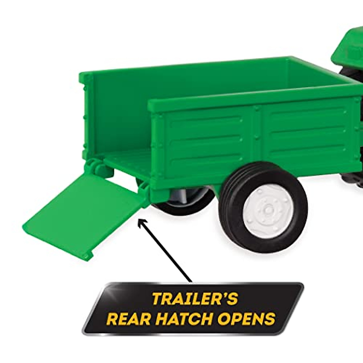 Driven by Battat – Micro 1:24 Scale – Tractor Toy – Farm Toy Vehicle with Detachable Trailer – Realistic Light & Sound – Gift Toy for Kids Age 3+