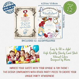 Silly Goose Gifts Alice Party Supplies Welcome to Wonderland Birthday (Invitation) 12 Included Invite Cartoon Party Birthday