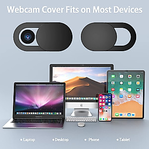 InnoUS Webcam Cover Slide, 6-Pack Ultra-Thin Camera Blocker, Computer Camera Cover Slide, Laptop Camera Cover Slide, Camera Blocker, Computer Camera Cover Slide| Privacy Blocker, Privacy Cover, Blcak