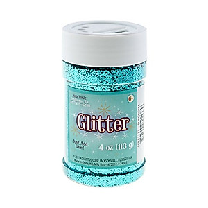 Sulyn Turquoise Glitter Jar, 4 Ounces, Non-Toxic, Reusable Jar with Easy to Use Shaker Top, Multiple Slot Openings for Easy Dispensing and Mess Reduction, Turquoise Blue Green Glitter, SUL51137