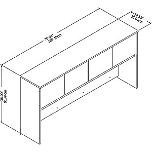 Bush Business Furniture Studio C 72W Desk Hutch, White