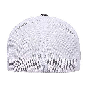 Flexfit Mens Mesh Fitted 2-tone Trucker Hat, Charcoal/White