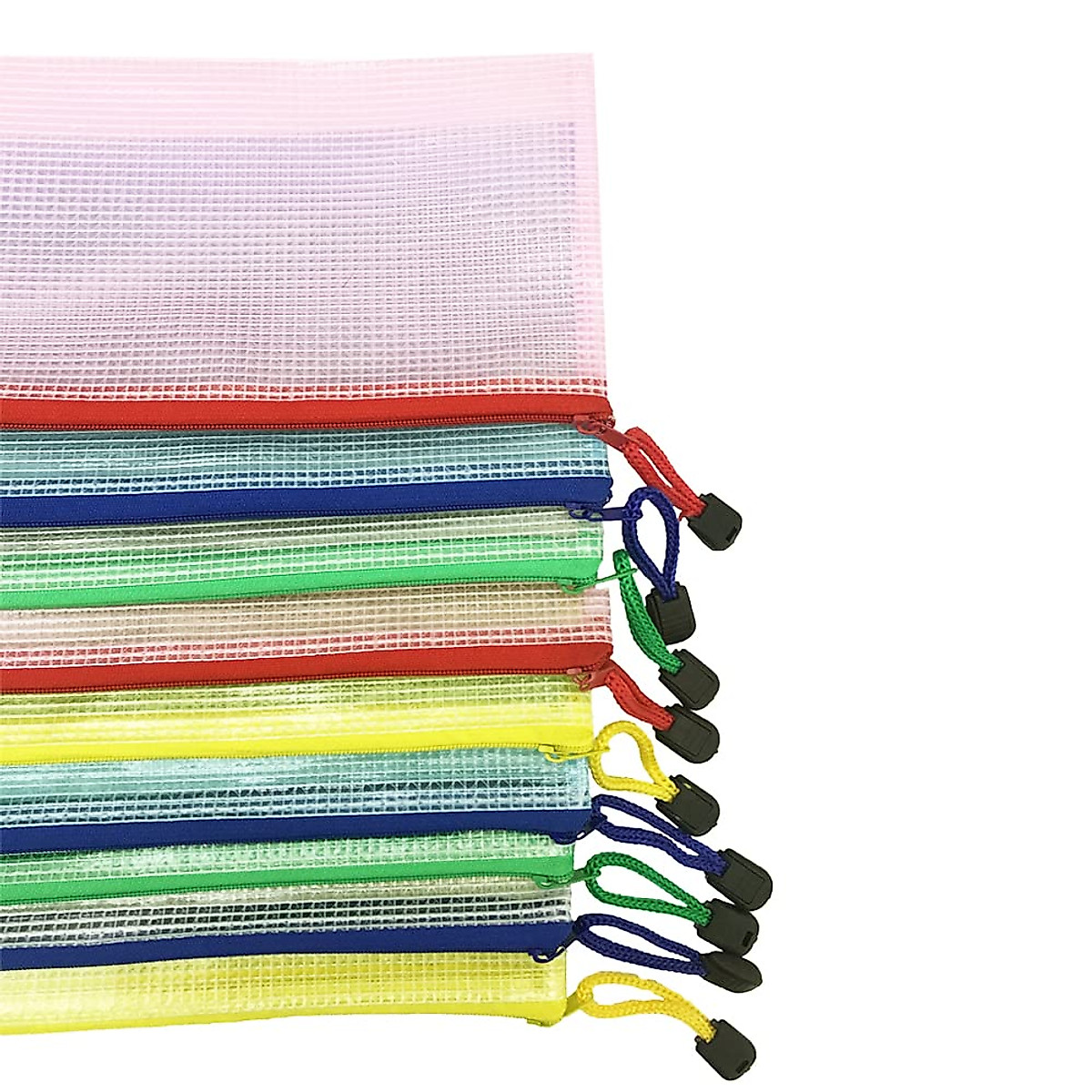 DoTebpa 25 Pcs 5 Colors Small Plastic Zip Document,Clear Plastic Pouch with Zipper for Receipt,Check,Pencil,Mini Tool