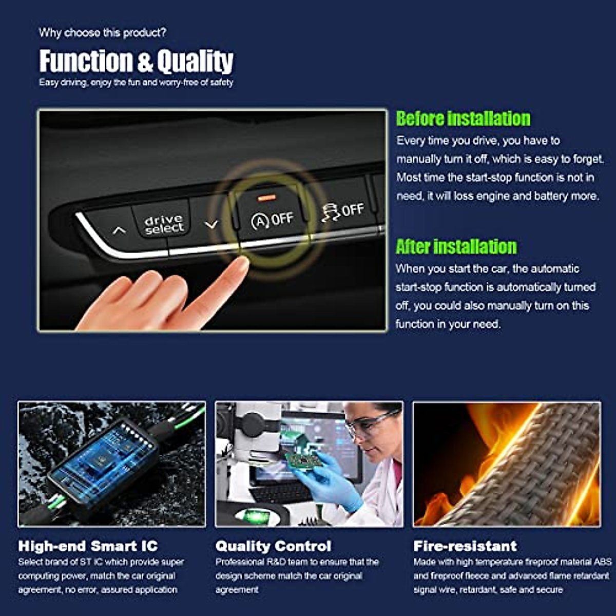 Auto Start Stop Engine System Canceler/Eliminator Device Cable Automatic A Off Delete/Disable/Cancel Start Stop Function Compatible with Honda Accord Sedan 10th Gen 2018-2022