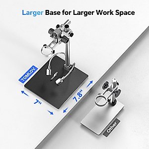 TOMLOV Digital Microscope 13" Pro Boom Stand Base BS04, 42MM(1.65INCH) Diameter Holder Ring for DM401 DM402 Pro Max DM9 DM201 DM202 DM501 Arm LCD Coin Microscope 2k Digital Magnifier