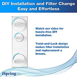 iSpring RO500-BN, NSF Certified Tankless RO Reverse Osmosis Water Filtration System, 500 GPD Fast Flow, Brushed Nickel Faucet, 2:1 Pure to Drain Ratio, White