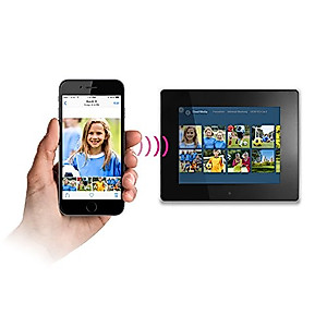 Aluratek 8" Wifi Digital Photo Frame with Touchscreen and 16GB Built-In Memory, USB/SD/SDHC Supported, Built-In Clock, Calendar, Weather, Easy Setup