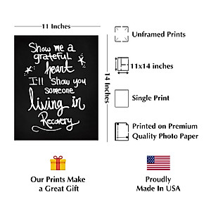 Show Me A Grateful Heart - Positive Quotes Inspirational Wall Decor Print, Motivational Wall Art For Living Room Decor Aesthetic, Home Decor, Office Decor, Dorm, or Bedroom Decor, Unframed - 11x14