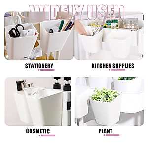 6 Pack Hanging Cup Holder Rolling Cart Organizer Accessories Trolley Basket Storage Hanging Bucket Hanging Container for Kids