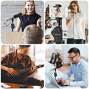 Audio Preamp Adapter, Comica LINKFLEX AD2 XLR/6.35mm Microphone Preamp Amplifier with 48V Phantom Power, Real-time Monitoring, Guitar Interface Adapter for iPhone, Android Smartphone, DSLR Cameras