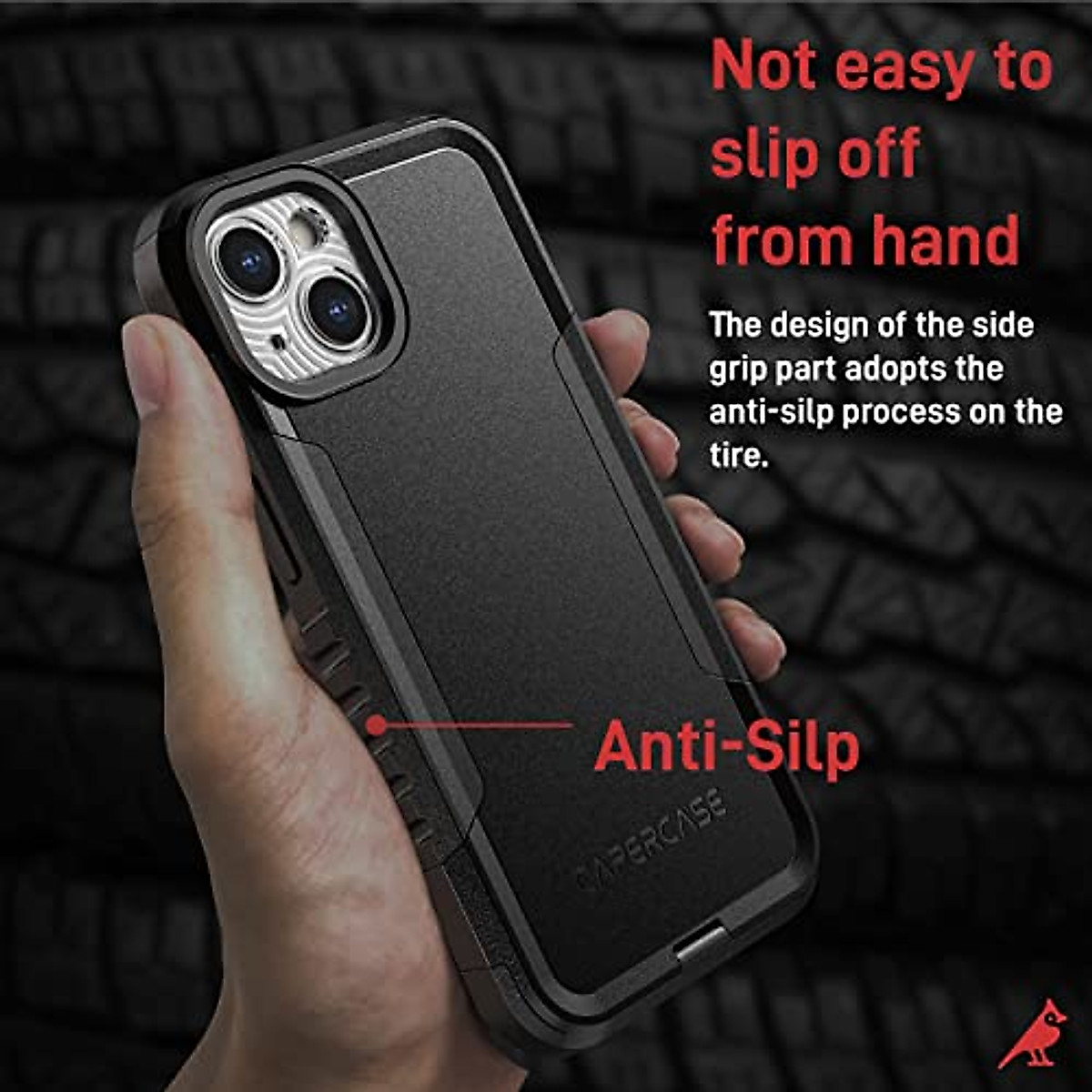 CAPERCASE Everyday Carry iPhone 13 case Protector, Phone case iPhone 13 Shockproof, iPhone case 13 Protective, Black