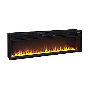 Signature Design by Ashley 57" Electric Fireplace Insert with LED, 6 Temperatures, Multi Flames & Overheating Control, Black