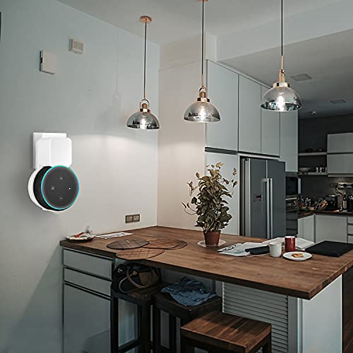 Costyleen Echo Dot Wall Mount Holder for 3rd Generation, Space Saving Accessories Smart Home Speakers, Clever Echo Dot(3rd Gen) Accessories with Built-in Cable Management Without Messy Wires-White