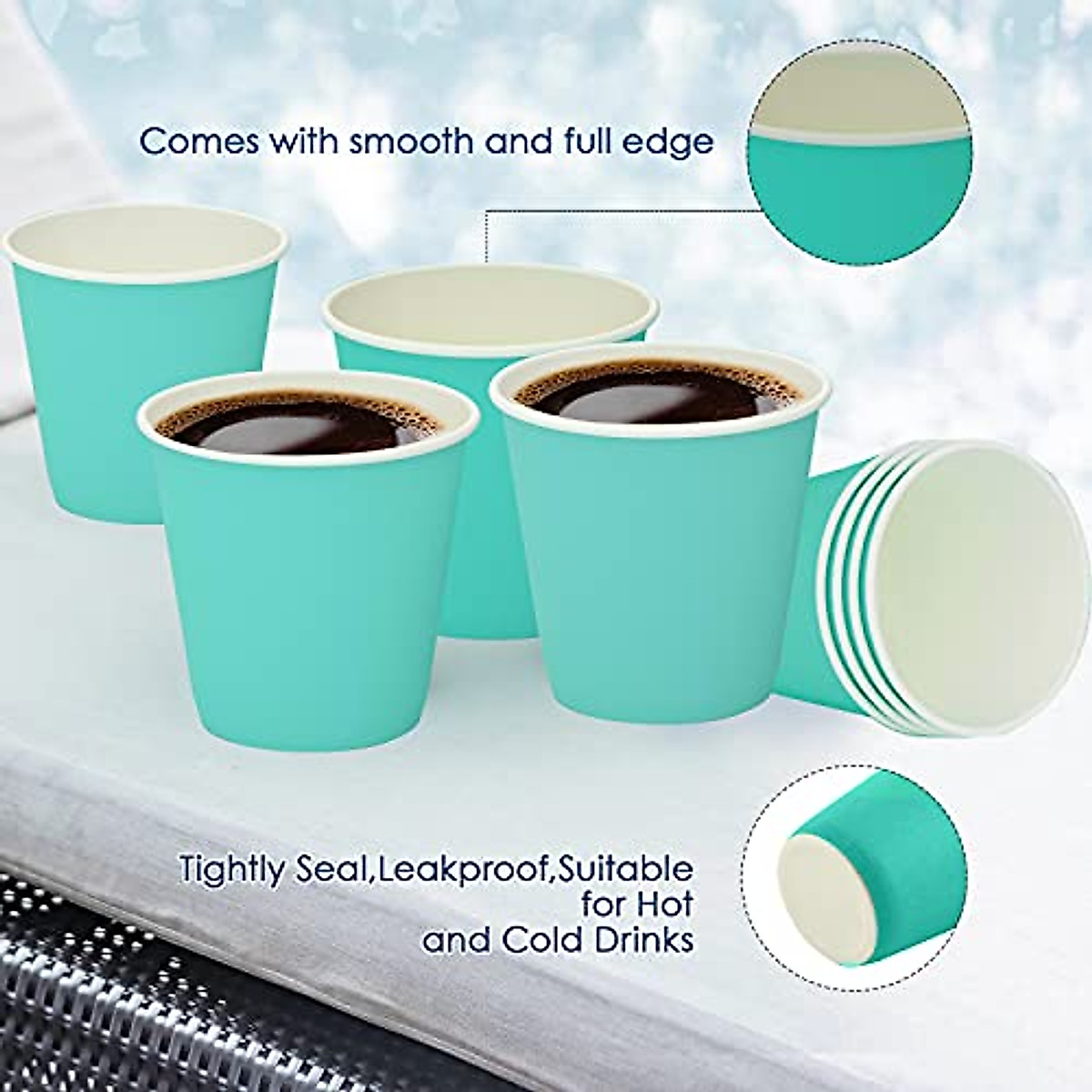 Turbo Bee 600Pack 3 oz Paper Cups, Disposable Sky Blue Bathroom Cups,Small Mouthwash Cups,Espresso Cups, Paper Cups for Party, Picnic,Travel and Event