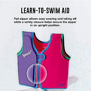 Speedo unisex-child Swim Flotation Classic Life Vest Begin to Swim UPF 50,Berry/Grape,Medium
