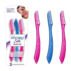 Schick Hydro Silk Touch-Up Dermaplaning Tool, 3 Count | Eyebrow Razor, Face Razors for Women, Face Shaver, Dermaplane