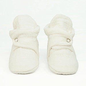 Ella Bonna Muslin Baby Booties 0-6 Months Slipper Toddler Shoes, Infant Baby Girl Booties, Baby Boy Slipper Socks, Cream