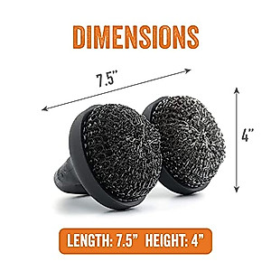 Yukon Glory Premium BBQ Grill Brush Easy Grip Double Pad Stainless Steel Cleaner for Gas and Charcoal Grill- Safe for Ceramic, Steel, Cast Iron Grill Grate- Grilling Gifts