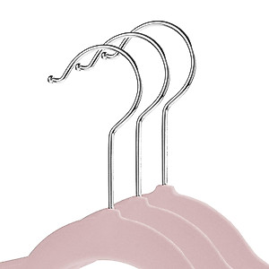 Casafield 50 Velvet Kid's Hangers - 14" Size for Children's Clothes - Light Pink