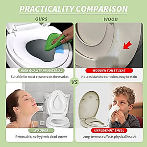 Toilet Seat with Toddler Seat Built in, Potty Training Toilet Seat, Magnetic Kids Toilet Seat, Slow Close, Thicken Plastic Easy to Clean, Removable and Never Loosen,Fits both Adults Child, White 18.5”