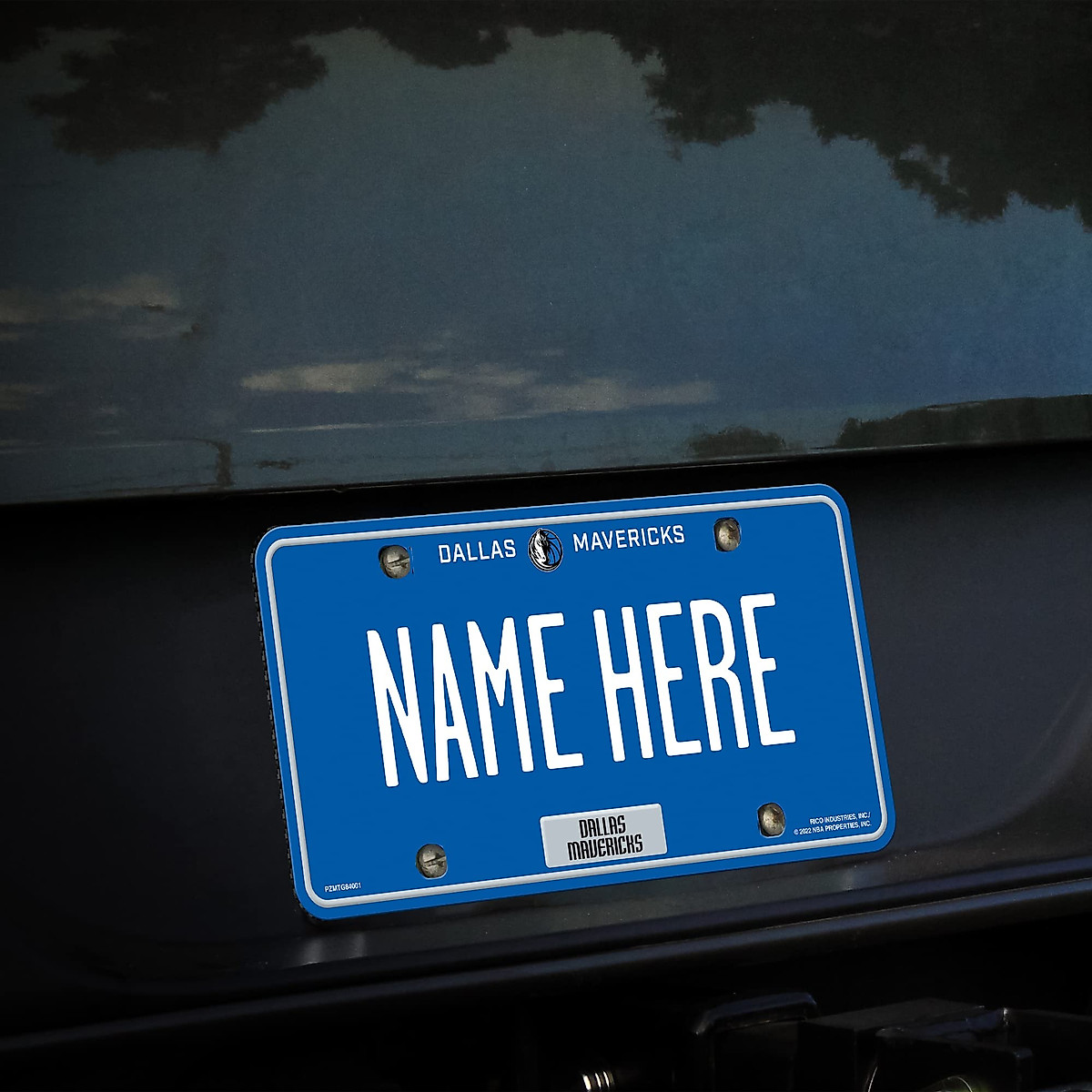 Rico Industries NBA Basketball Dallas Mavericks Personalized Metal Auto Tag 8.5" x 11" - Great for Truck/Car/SUV