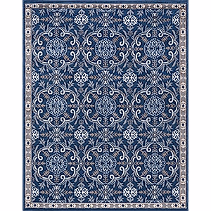 Izel Navy 5x7 Area Rug - Area Rugs for Living Room, Bedroom Rug, Dining Room Rug, Entryway or Kitchen Rug - Alfombras para Salas