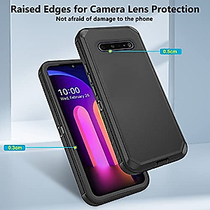 Asuwish Phone Case for LG V60 ThinQ V60ThinQ 5G G9 Thin Q with Tempered Glass Screen Protector and Cell Cover Hybrid Rugged Shockproof Hard Protective Accessories LGV60 V 60 60ThinQ 60V Women Black