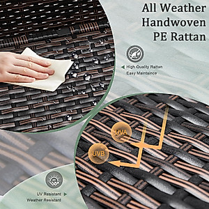 Outdoor Small Deck Box with Lid, Outdoor Wicker Side Table with Storage, Wicker Storage Box Patio Rattan End Table Small Resin Square Container Coffee Table Outdoor Side Table Patio Storage Box