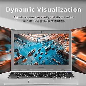 Samsung 2020 Chromebook 4 Laptop Computer 11.6" HD Display, Intel Celeron N4000 Processor, 4GB RAM, 16GB eMMC, HD Webcam, Intel HD Graphics, Chrome OS, Platinum Titan, 32GB Snow Bell USB Card