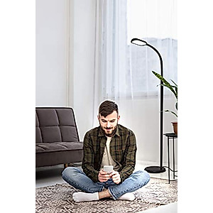 Brightech Battery Plus Lamp for Living Rooms & Offices, Rechargeable LED Floor Lamp, Portable Tall Lamp, Mid-Century Modern Standing Lamp for Bedroom, Great Living Room Décor