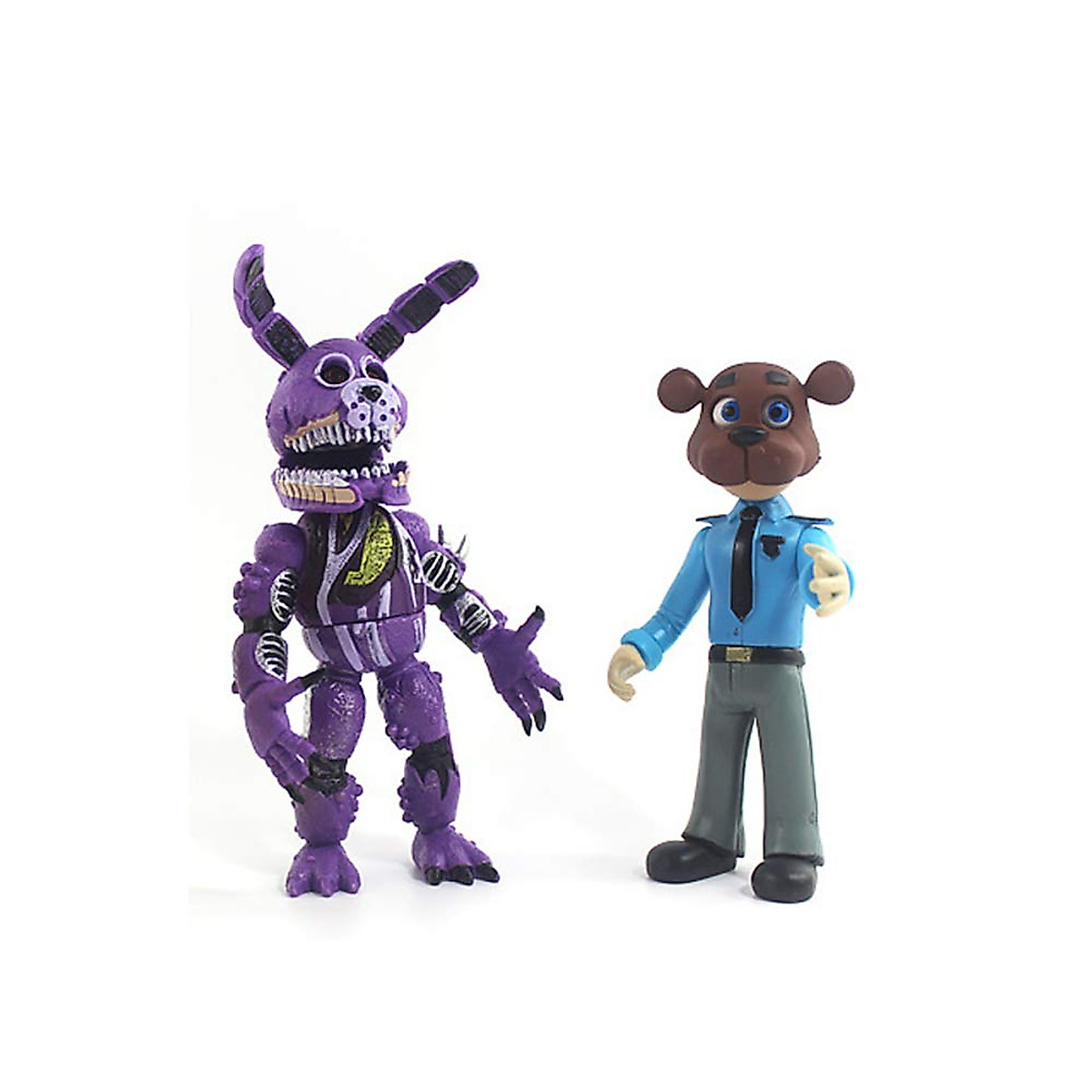 LUNK Anime Five Nights Game Pizzeria Simulator Action Figure 6.5inch, Collectible Figure, Nightmare Foxy/Bonnie/Fazbear/Chica/Policemen(6 Pcs)