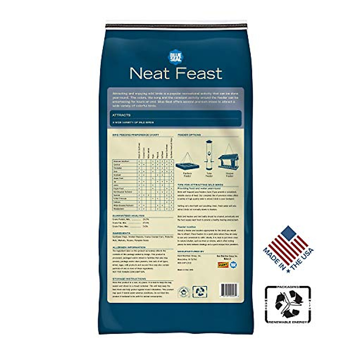 Blue Seal Neat Feast Wild Bird Seed | Convenient Shell-Free Mix | Attracts Wide Variety of Birds | 8 Pound Bag