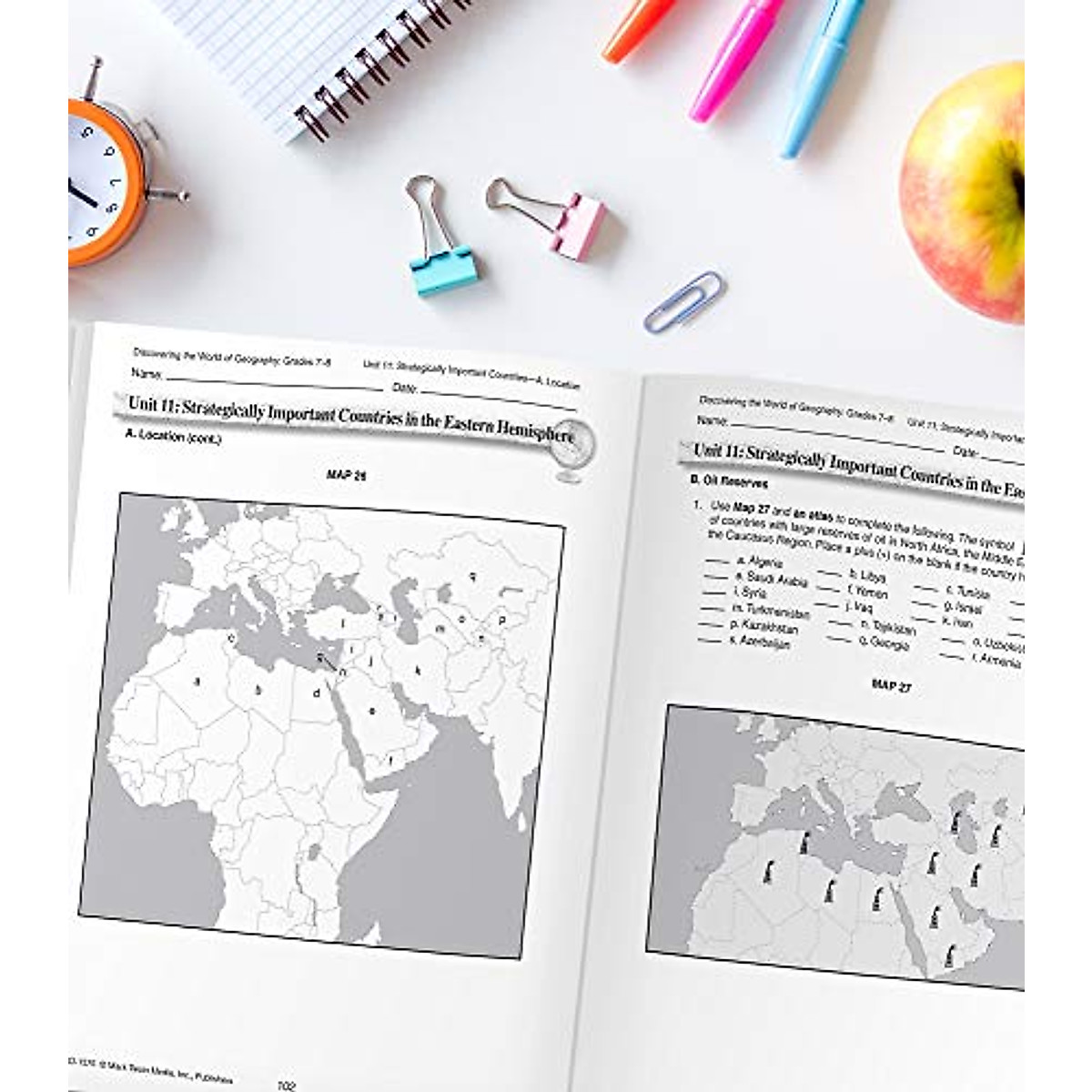 Mark Twain Geography Workbook, Geography for Kids Grade 7-8, Population, Political, Climate, Physical Geography of the Eastern Hemisphere, 7th Grade Workbooks & Up, Classroom or Homeschool Curriculum