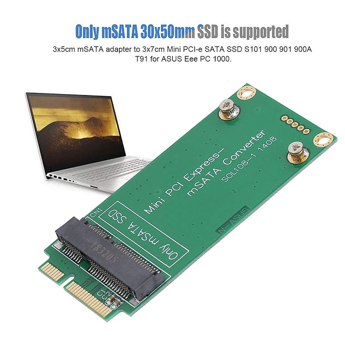 MSATA Converter mSATA SSD to Mini PCI Express SATA SSD Riser Card Extender Adapter Converter for EEE PC 1000
