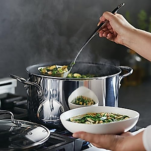 Circulon C1 Series Clad Stainless Steel with ScratchDefense Technology Cookware Nonstick Induction Stockpot with Lid, Metal Utensil Safe, 8 Quart - Polished Stainless Steel