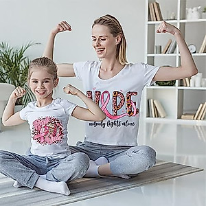 6 Sheets Breast Cancer Awareness Iron on Transfer Pink Ribbon Iron on Patches Stickers Heat Transfer Stickers Crown Letter Design Vinyl Appliques Sticker for T-Shirt Jean Pillow Cover DIY Decorations