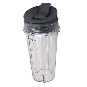 Two Pack 16-Ounce (16 oz.) Cup with Sip & Seal Lid Fit for Nutri Ninja blender series with BL660/BL663/BL663CO/BL665Q/BL771/BL773CO/BL780/BL780CO/BL810/BL820/BL830/QB3000/QB3000SSW/QB3004/QB3005