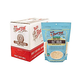 Bob's Red Mill Organic High Fiber Oat Bran Hot Cereal, 18-ounce (Pack of 4)